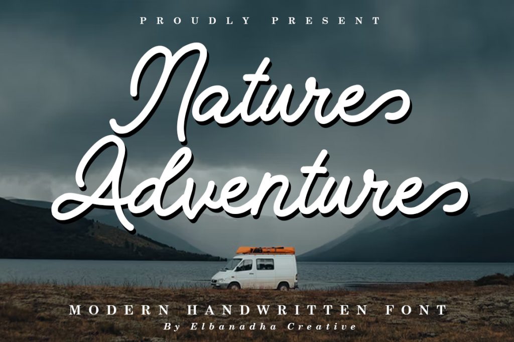 NATURE ADVENTURE | MODERN HANDWRITTEN FONT - Elbanadha Creative